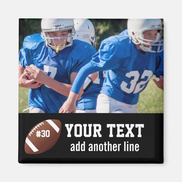 Custom Football Photo Name and Number Magnet | Zazzle