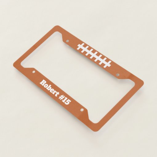 Custom Football Player Name Number Cool Sports License Plate Frame | Zazzle
