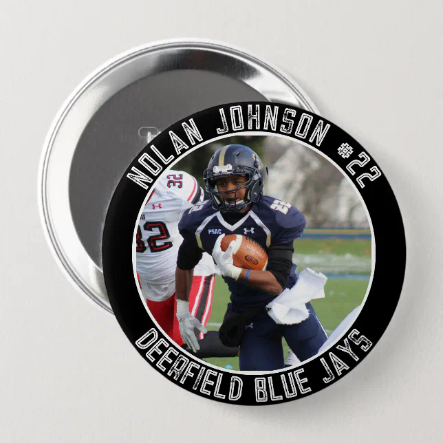 Custom Football Player School Mascot game day Button | Zazzle