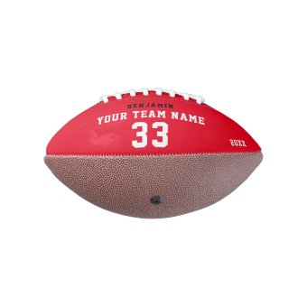 Custom Football Red Name, Number, Team and Photo | Zazzle