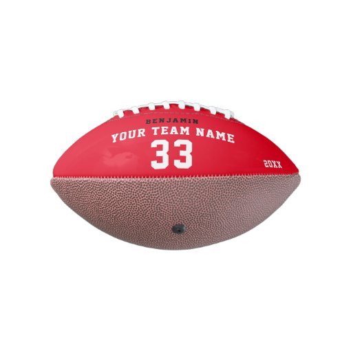 Custom Football Red Name, Number, Team and Photo | Zazzle