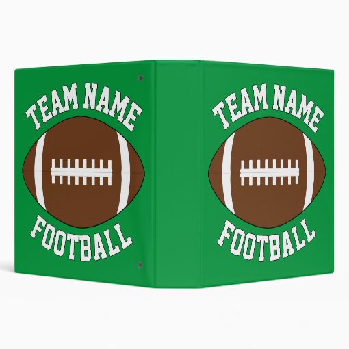 Custom Football Team Name Coach's Playbook 3 Ring Binder | Zazzle