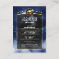 Custom Football Trading Card, Blue Gold Stadium Calling Card | Zazzle
