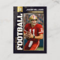 Custom Football Trading Card, Gold Power Player Calling Card | Zazzle