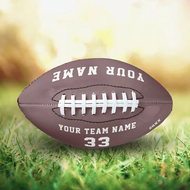 Custom Football with Name, Number and Team Name | Zazzle