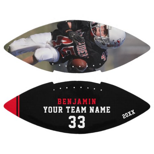 Custom Football with Name, Number, Team and Photo | Zazzle