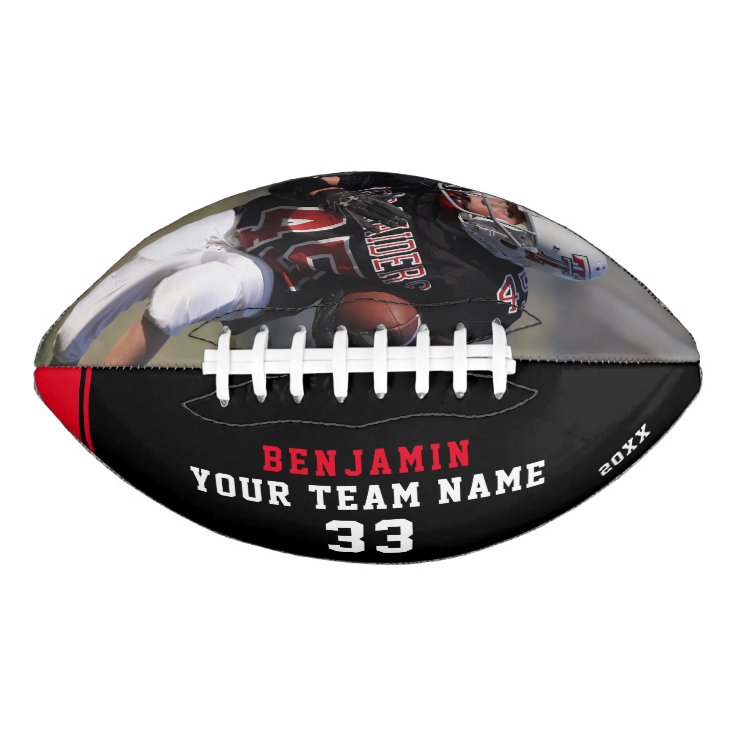 Custom Football with Name, Number, Team and Photo | Zazzle
