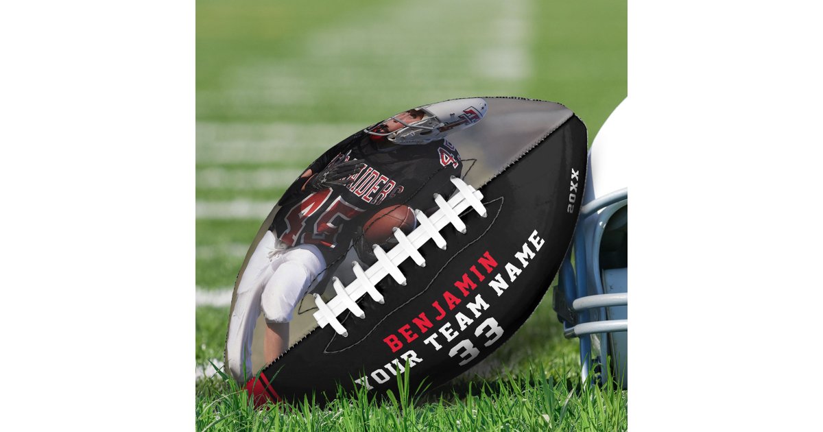 Custom Football with Name, Number, Team and Photo | Zazzle