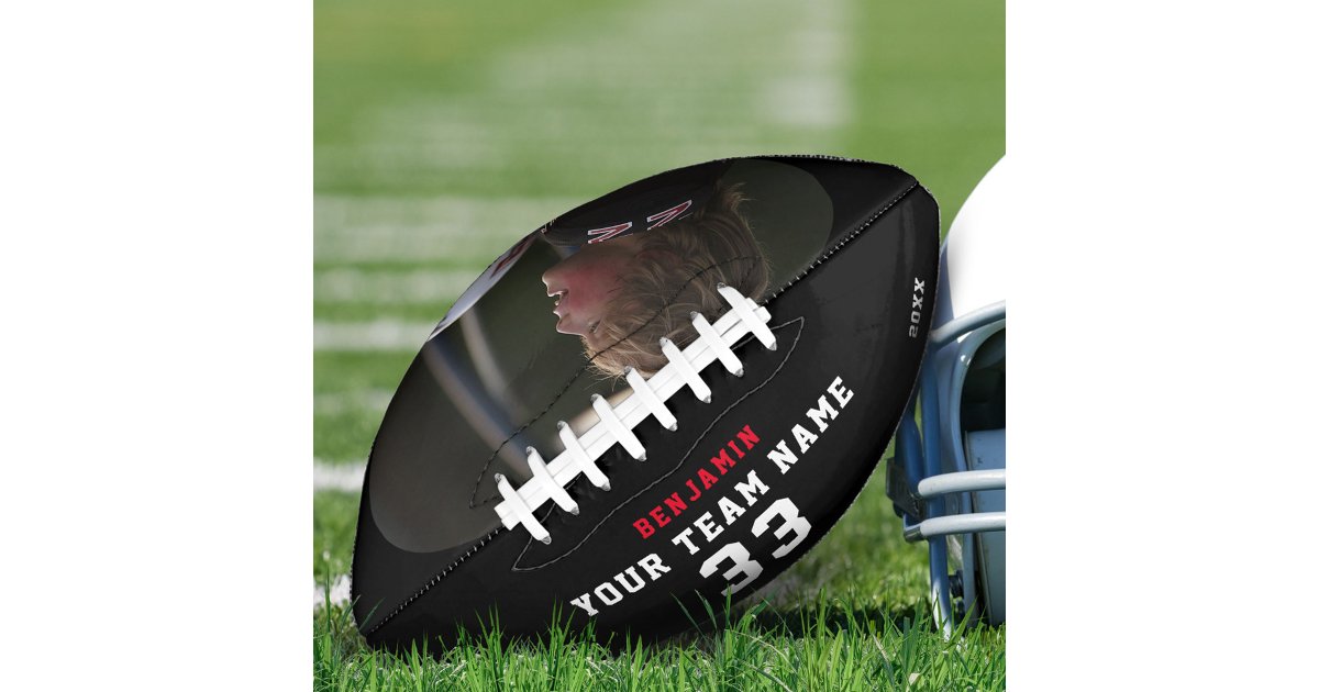 Custom Football with Name, Number, Team and Photo | Zazzle