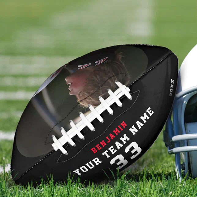 Custom Football with Name, Number, Team and Photo | Zazzle