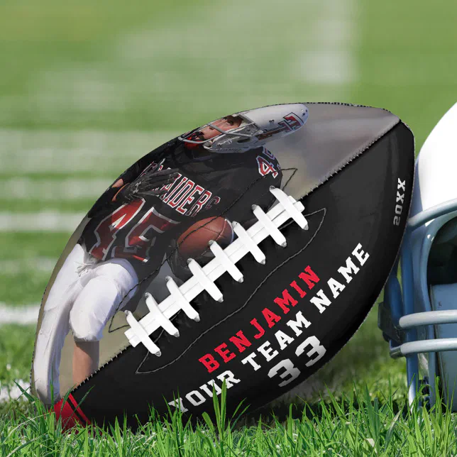Custom Football with Name, Number, Team and Photo | Zazzle
