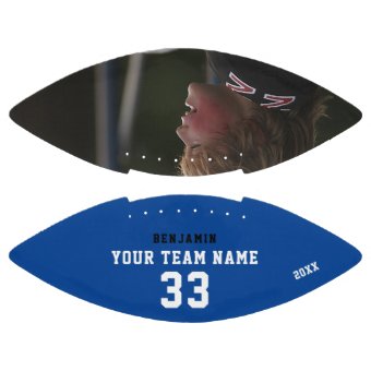 Custom Football with Name, Number, Team and Photo | Zazzle