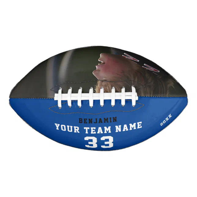 Custom Football with Name, Number, Team and Photo | Zazzle