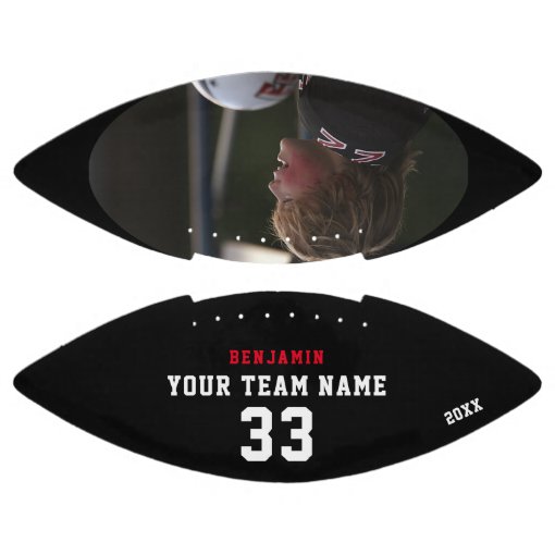 Custom Football with Name, Number, Team and Photo | Zazzle