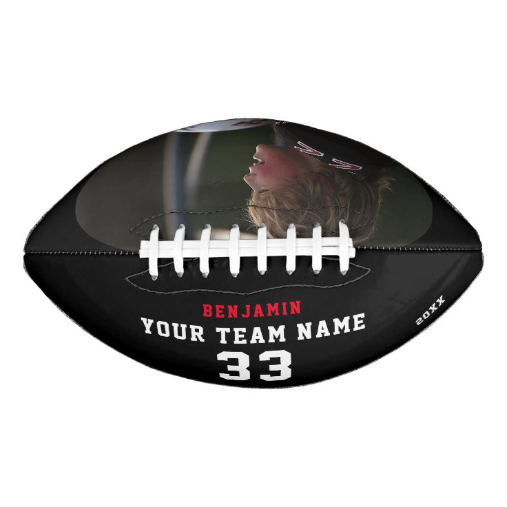 Custom Football with Name, Number, Team and Photo | Zazzle