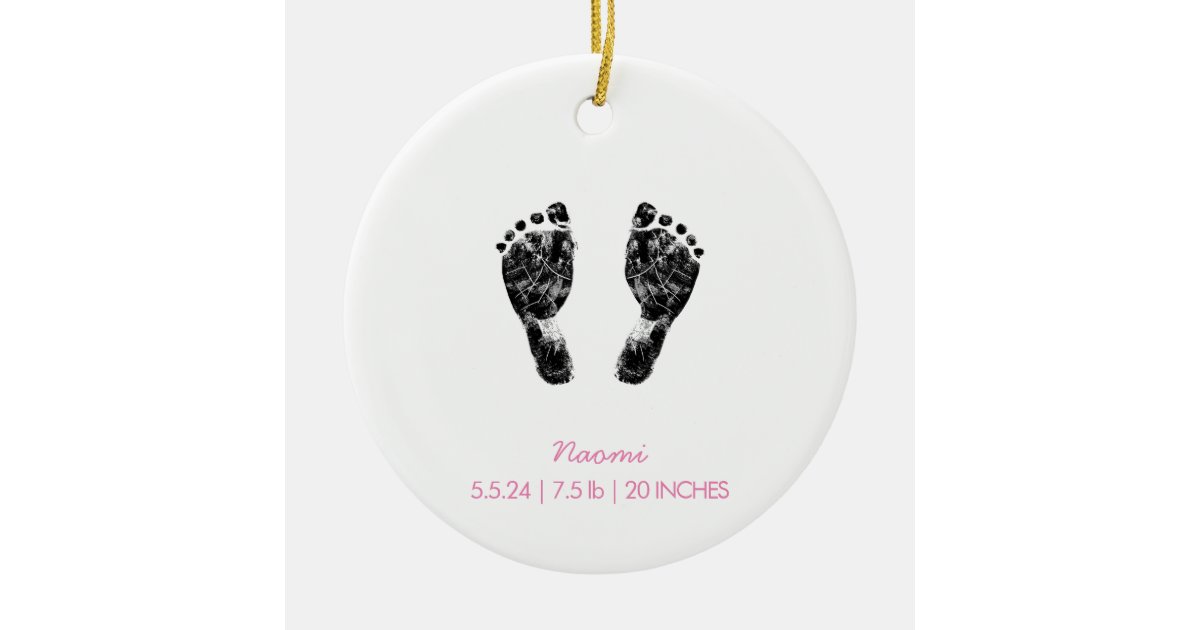 Custom Footprint | Upload Your Baby Footprint To Ceramic Ornament | Zazzle