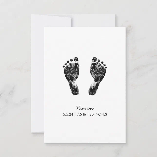 Custom Footprint | Upload Your Baby Footprint To Thank You Card | Zazzle