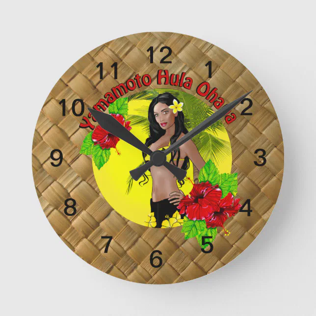 Custom For Yamamoto Hula Ohana Wall Clock 3 | Zazzle