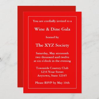 Custom Formal Red Invitation or Announcement | Zazzle