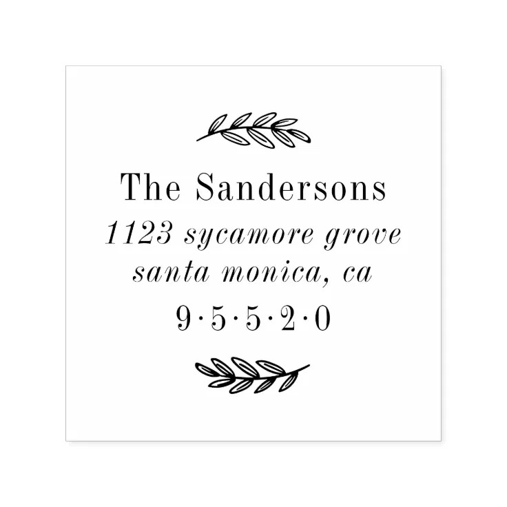 Custom Formal Text Family Name Return Address Self-inking Stamp | Zazzle