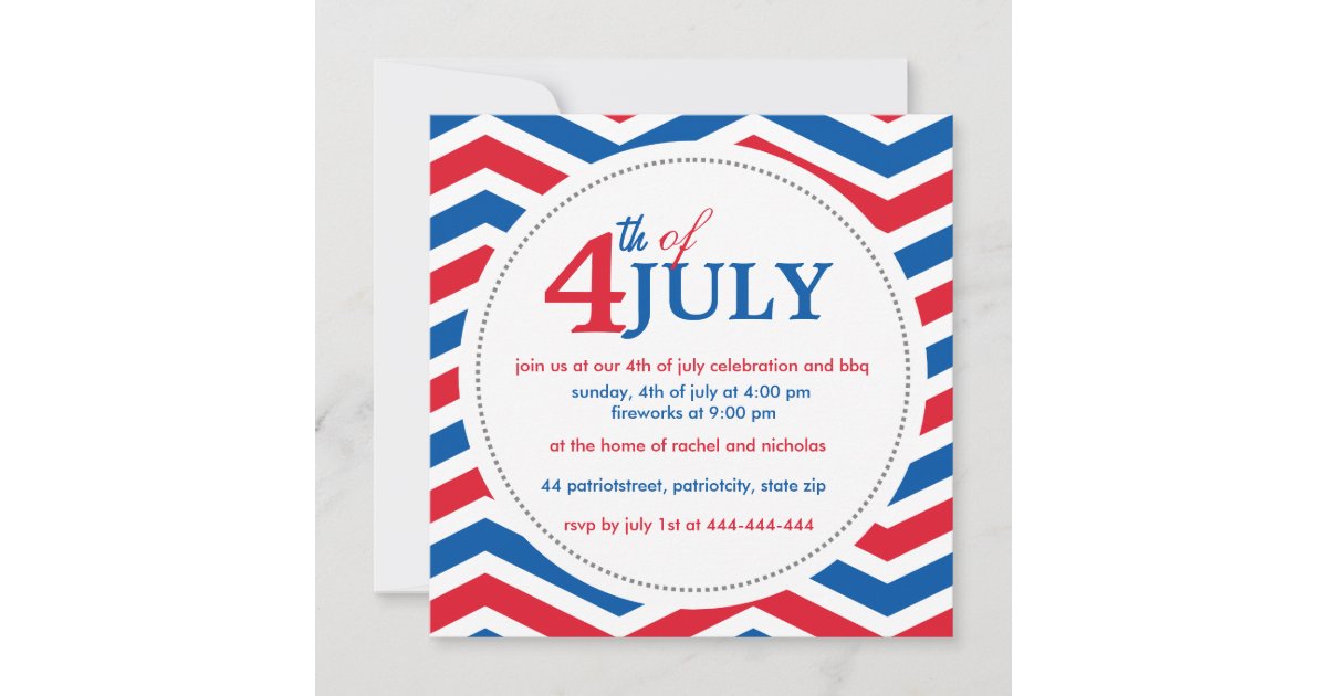 Custom fourth of july 4th july invitation | Zazzle