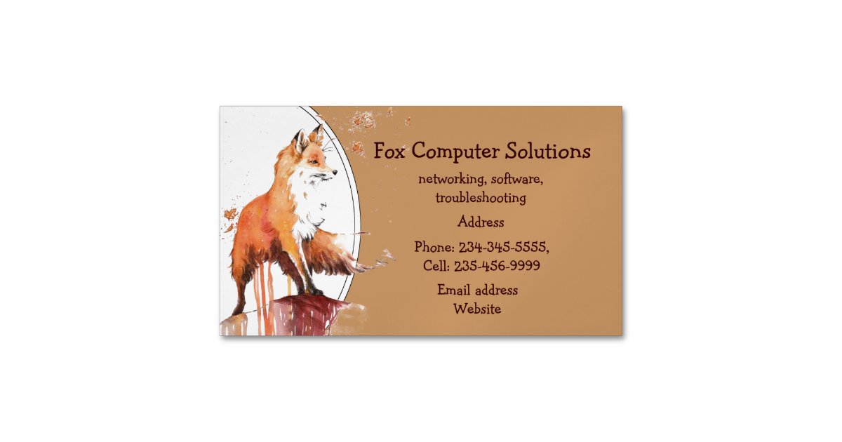 Custom Fox Computer Solutions Business Card | Zazzle