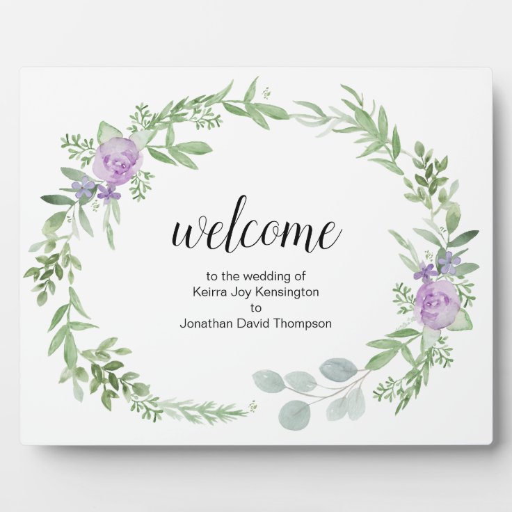 Custom Free standing Welcome Wedding Sign Plaque | Zazzle