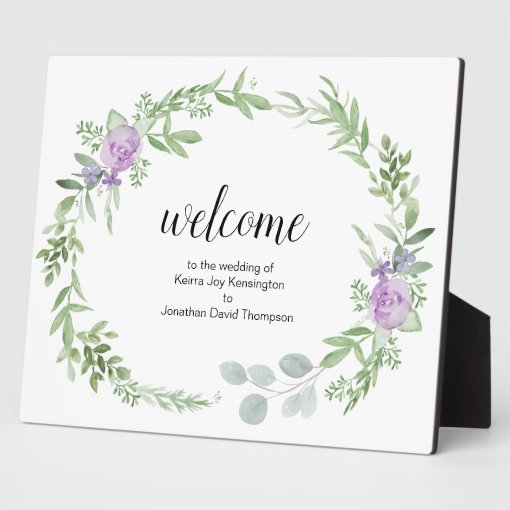 Custom Free standing Welcome Wedding Sign Plaque | Zazzle