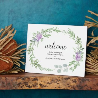 Custom Free standing Welcome Wedding Sign Plaque | Zazzle