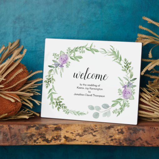 Custom Free standing Welcome Wedding Sign Plaque | Zazzle
