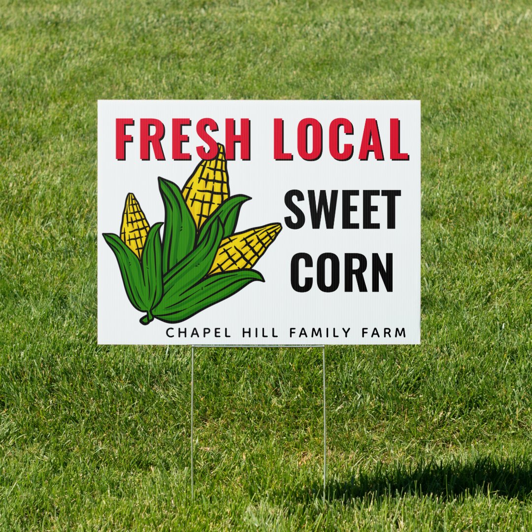 Custom Fresh Sweet Corn Sale Sign | Zazzle