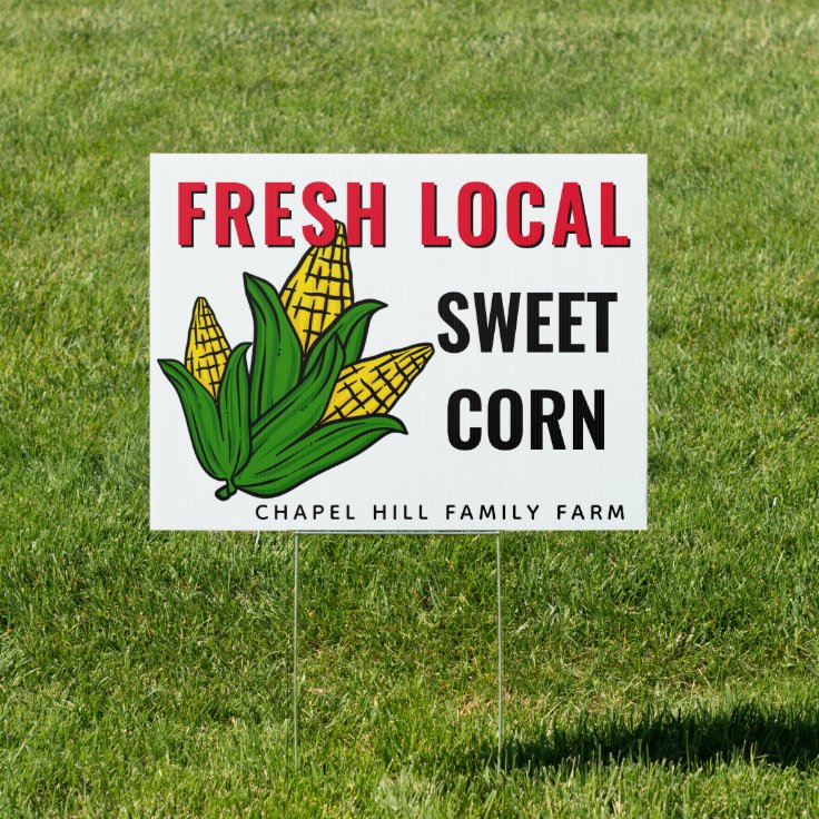 Custom Fresh Sweet Corn Sale Sign | Zazzle