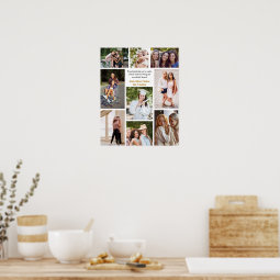 Custom Friends Photo Collage Friendship Quote Poster | Zazzle