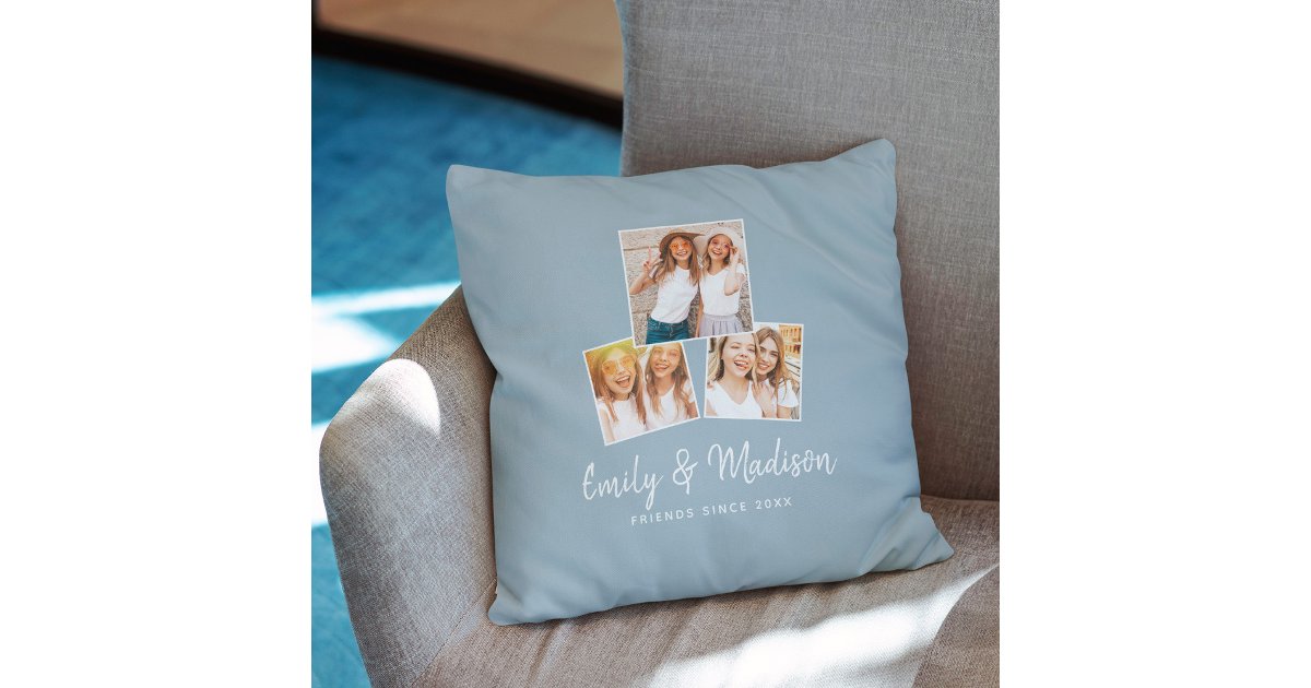 Custom Friendship Chic Photo Best Friends Forever Throw Pillow | Zazzle