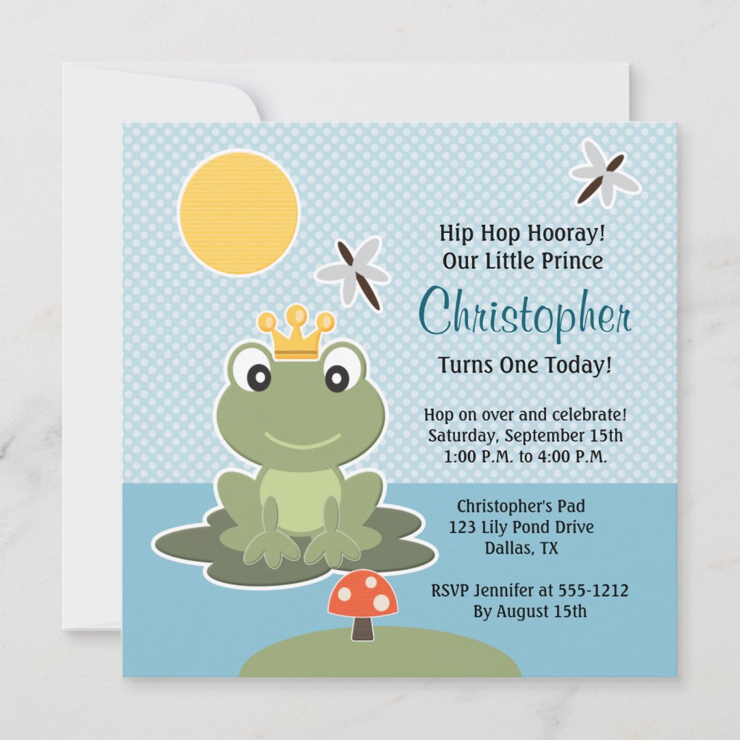 Custom Frog Birthday Invitation | Zazzle