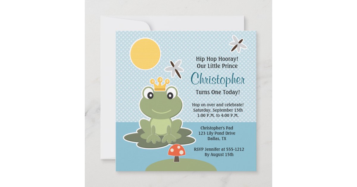 Custom Frog Birthday Invitation | Zazzle