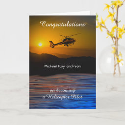 Custom Front, Congratulations Helicopter Pilot Card | Zazzle