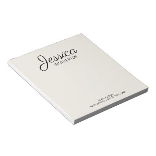 Custom Full Name Handwritten Script Contact Info Notepad | Zazzle