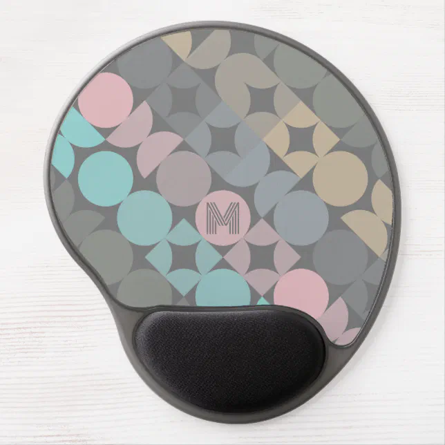 Custom Fun Abstract Circles Squares Popart Pattern Gel Mouse Pad | Zazzle