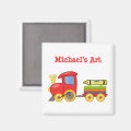 Custom Fun Red Choo Choo Train Engine Cute Art Magnet | Zazzle