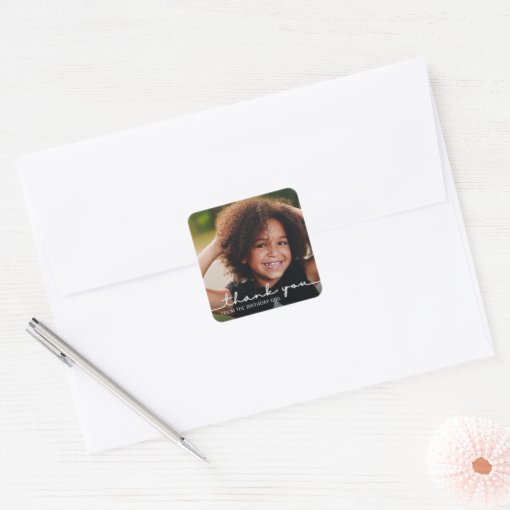 Custom Fun Thank You Photo Birthday Stickers | Zazzle