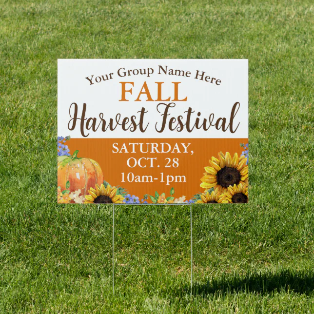 Custom Fundraising Fall Festival Yard Sign | Zazzle