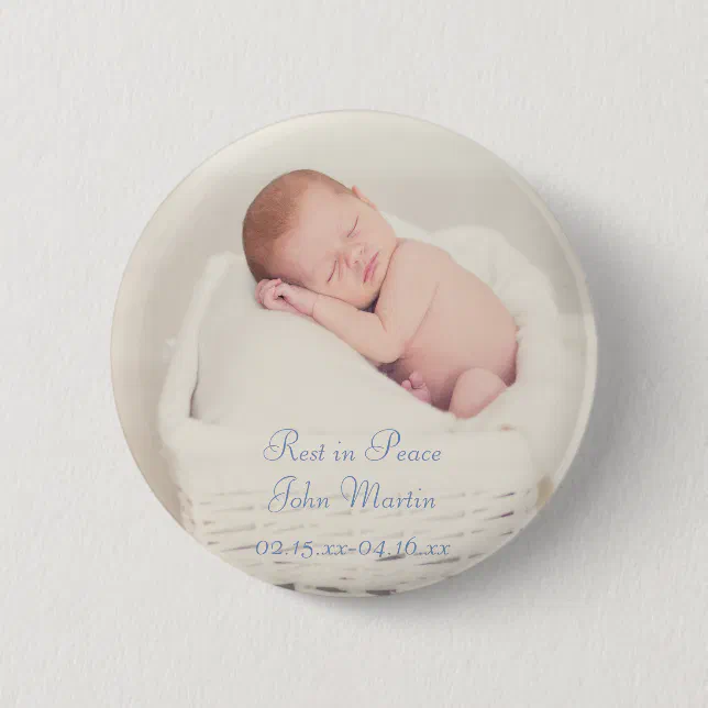 Custom Funeral Memorial Photo Button | Zazzle