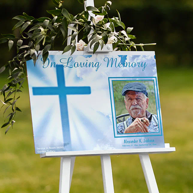 Custom Funeral Memorial Service Sign Foam Boards | Zazzle