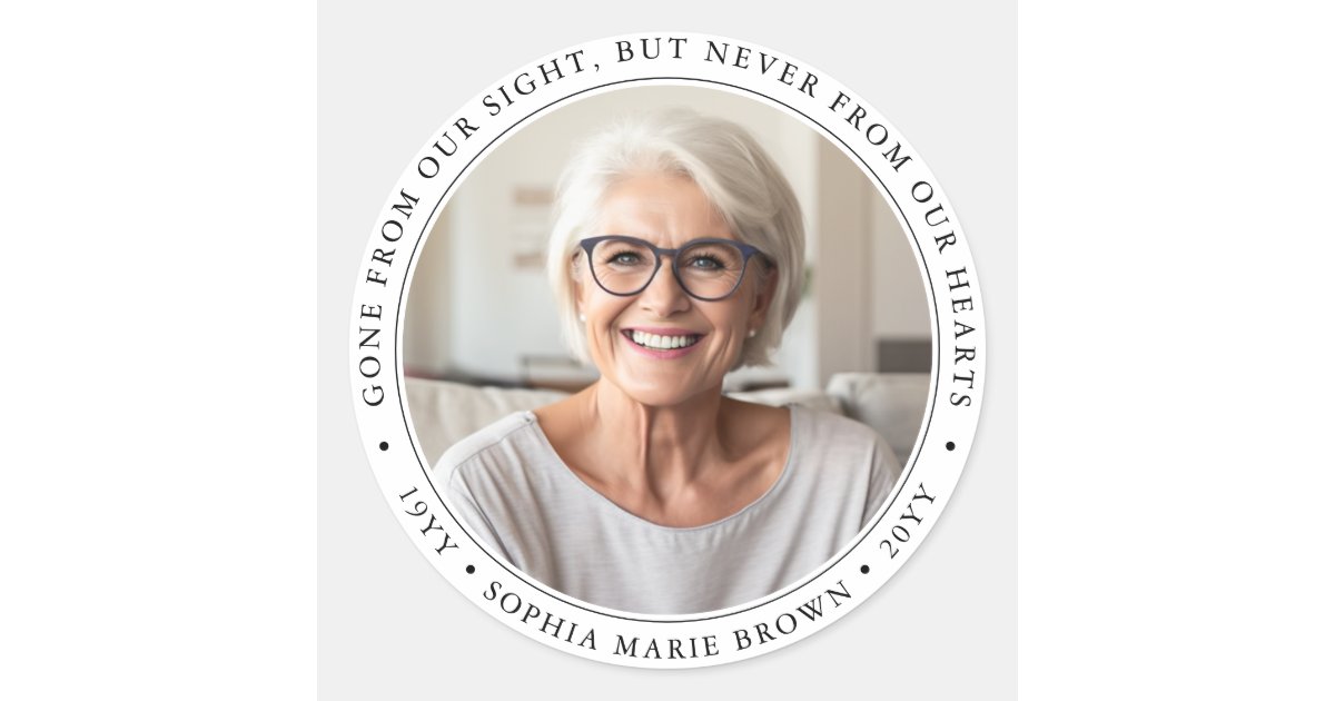 Custom Funeral Sympathy Remembrance Memorial Photo Classic Round ...