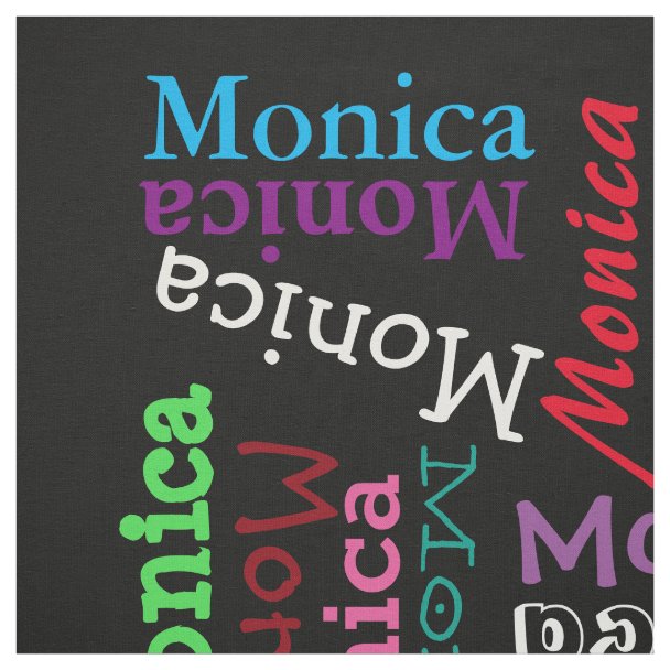 Custom Funky Fun Cute Colorful Name Pattern Fabric | Zazzle