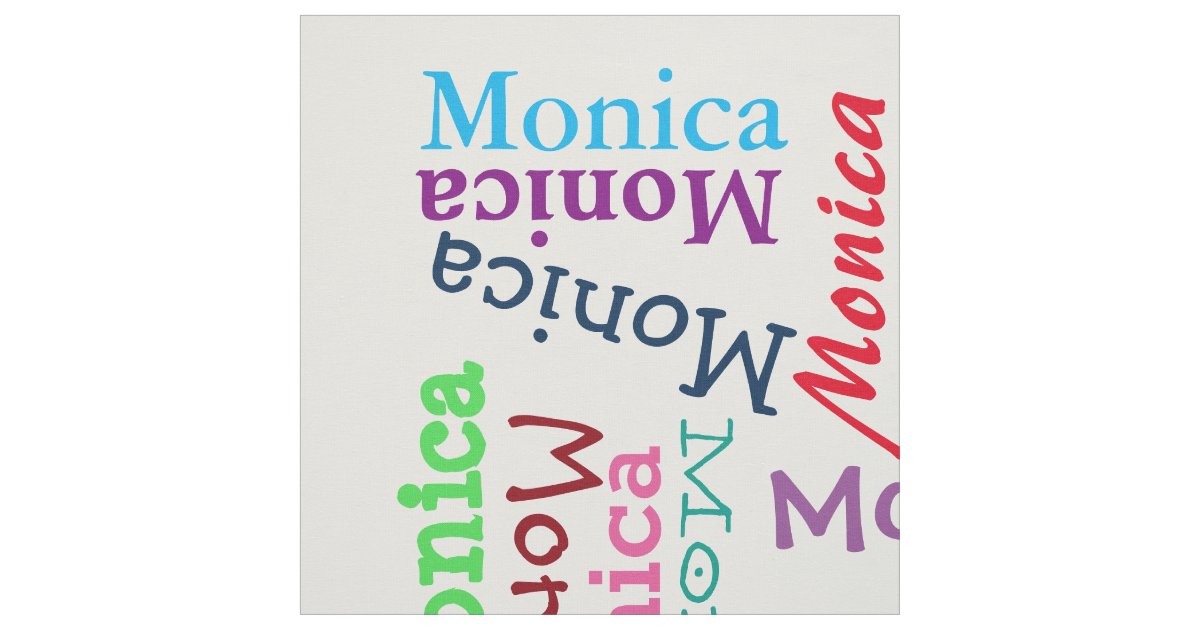 Custom Funky Fun Cute Colorful Name Pattern Fabric | Zazzle