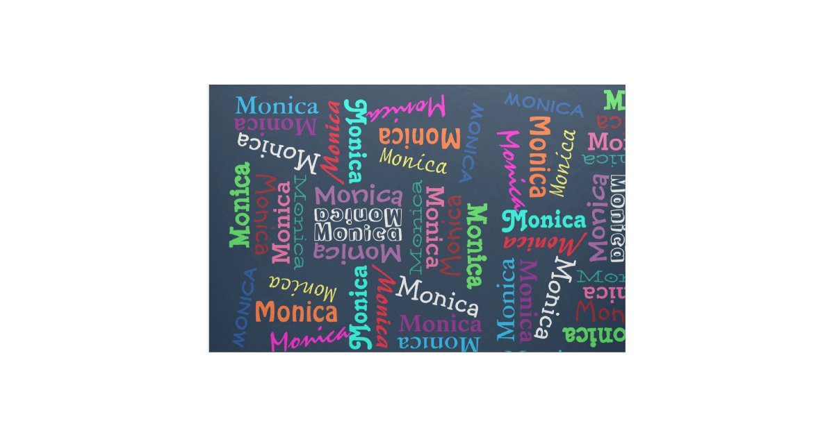 Custom Funky Fun Cute Colorful Name Pattern Fabric | Zazzle