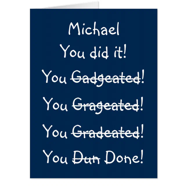 Custom Funny Graduation Congratulations BIG Jumbo Card | Zazzle