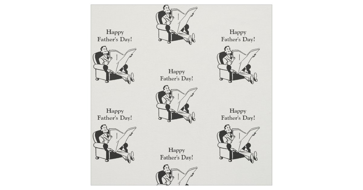 Custom Funny Happy Fathers Day Fabric Cotton | Zazzle